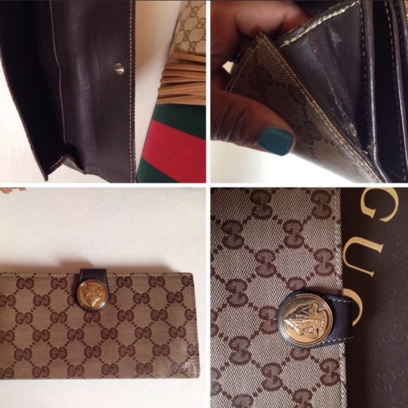 Gucci | Bags | Gucci Signature Classic Brown Leather Wallet | Poshmark